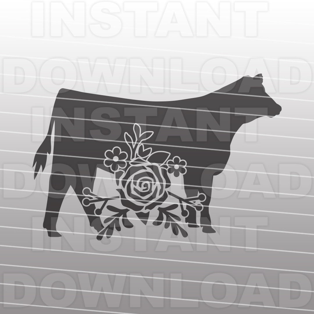 Floral Heifer SVG File,show Heifer SVG File,livestock Svg -commercial ...