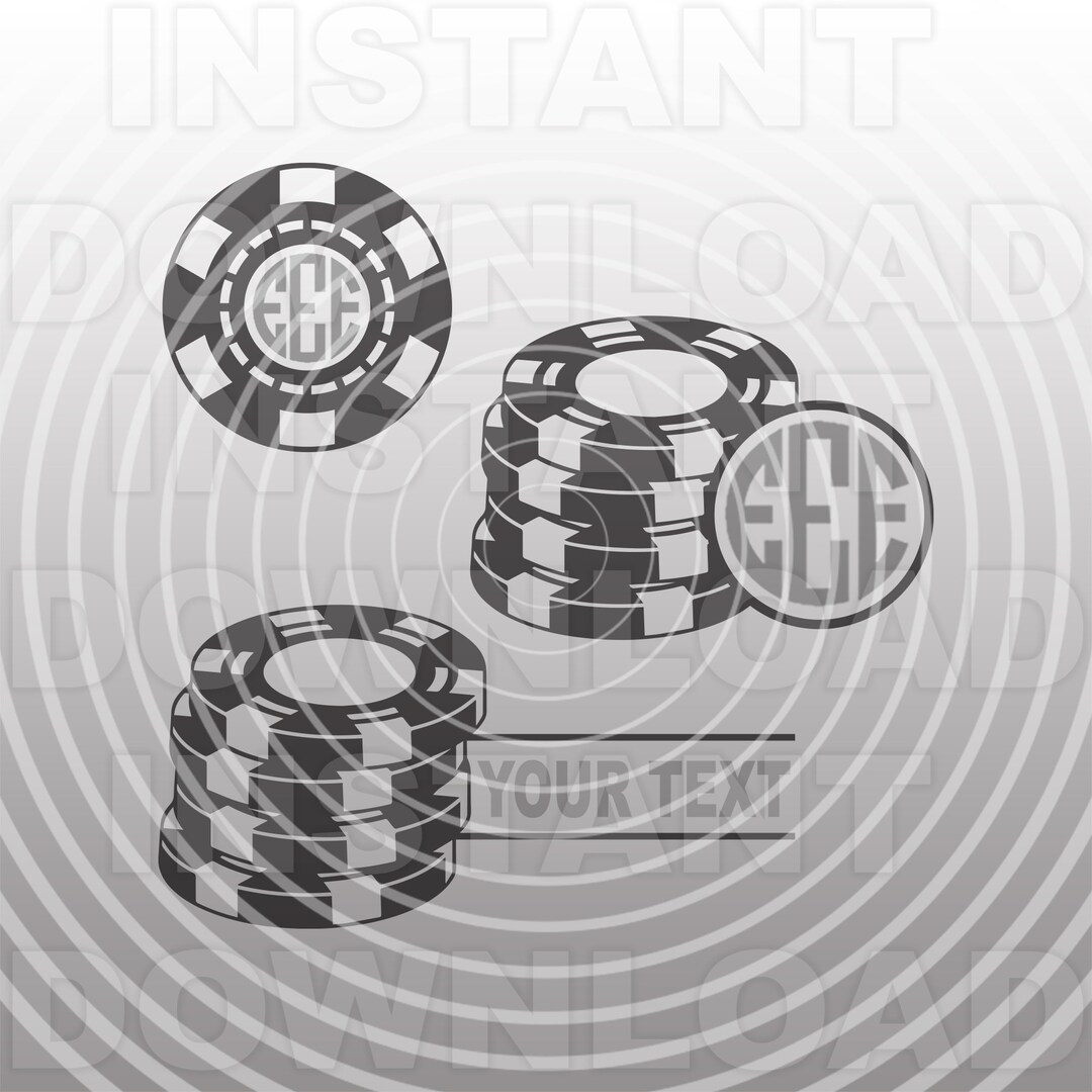 Poker Chips SVG File,gambling Svg,casino Svg,poker Monogram Frame SVG ...