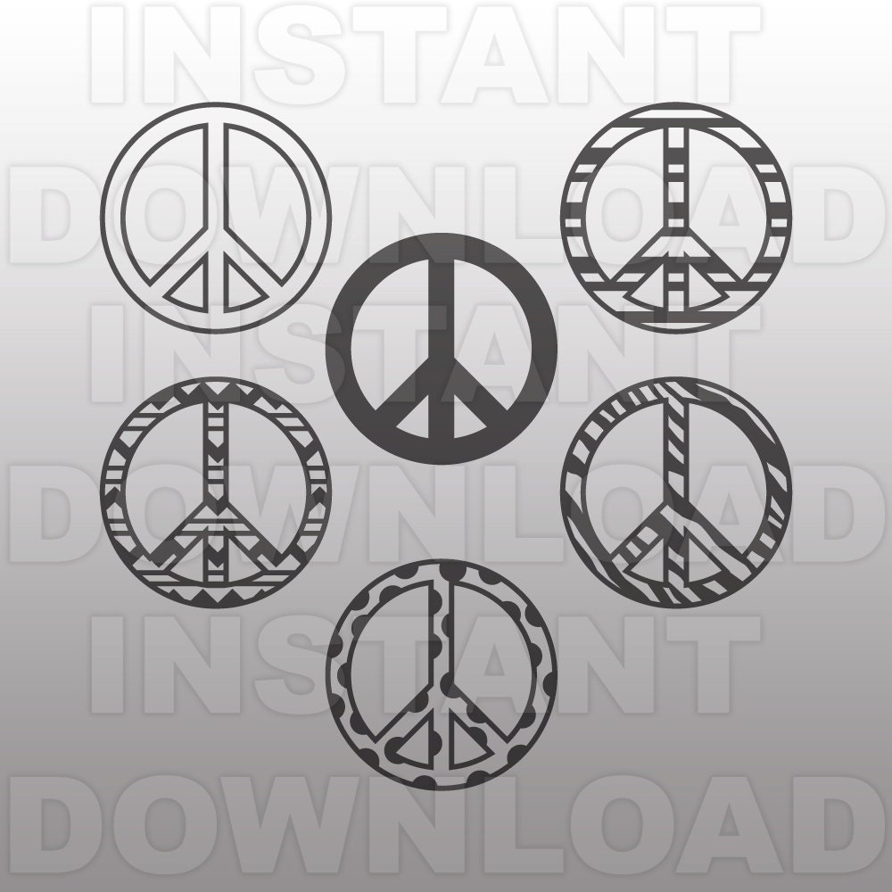 Peace Sign SVG File Peace Symbol SVG File Commercial & | Etsy