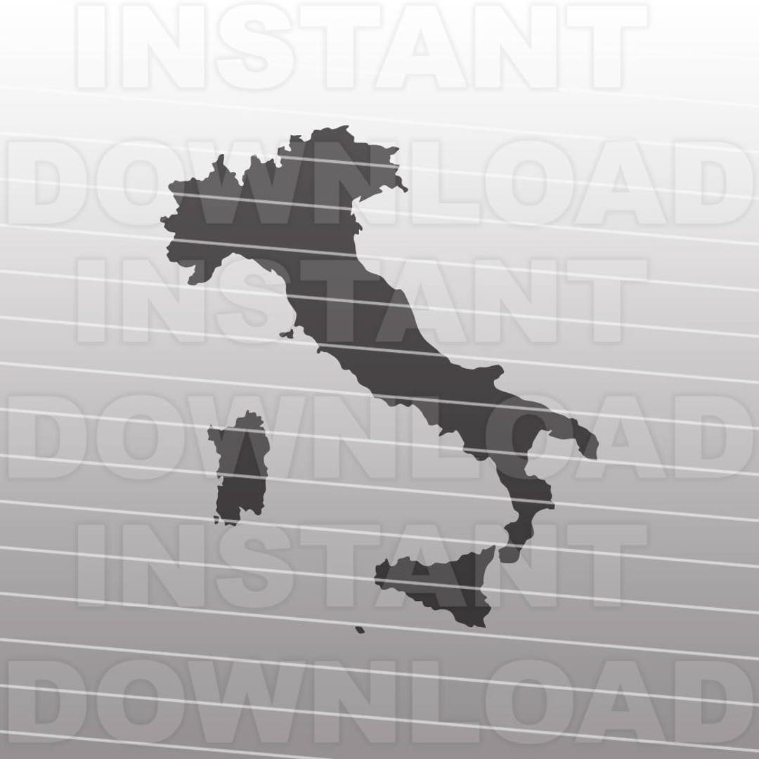 Italy SVG File,map of Italy Outline SVG vector Clip Art for Commercial ...