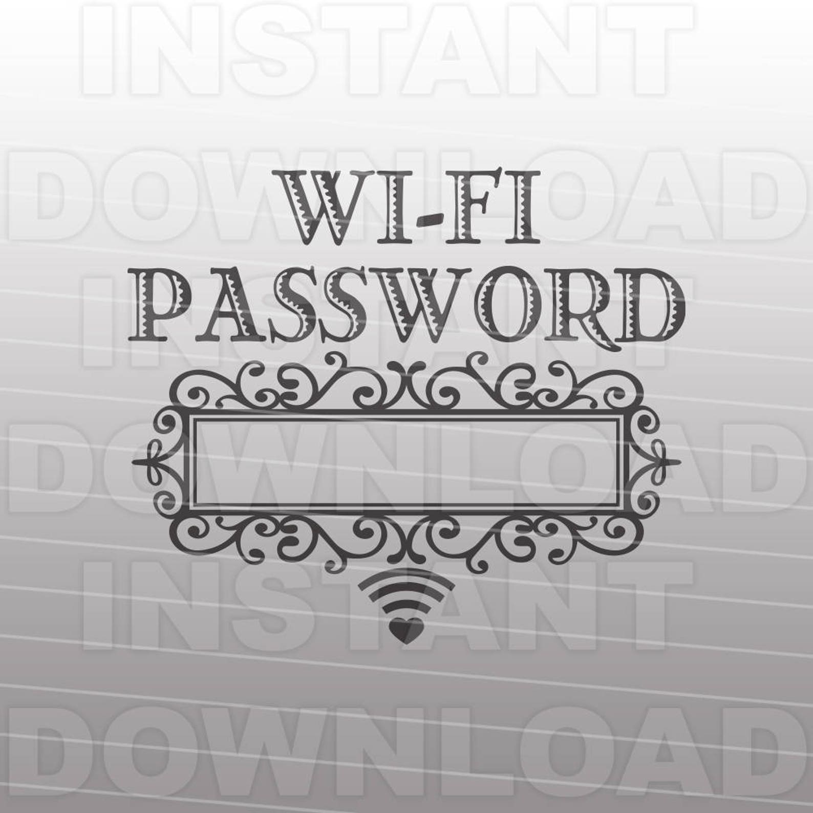 Wifi Password Svg Filewifi Sign Template SVG File commercial | Etsy