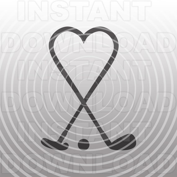 Golf Club Heart SVG Filelove Golf SVG vector Art Commercial | Etsy