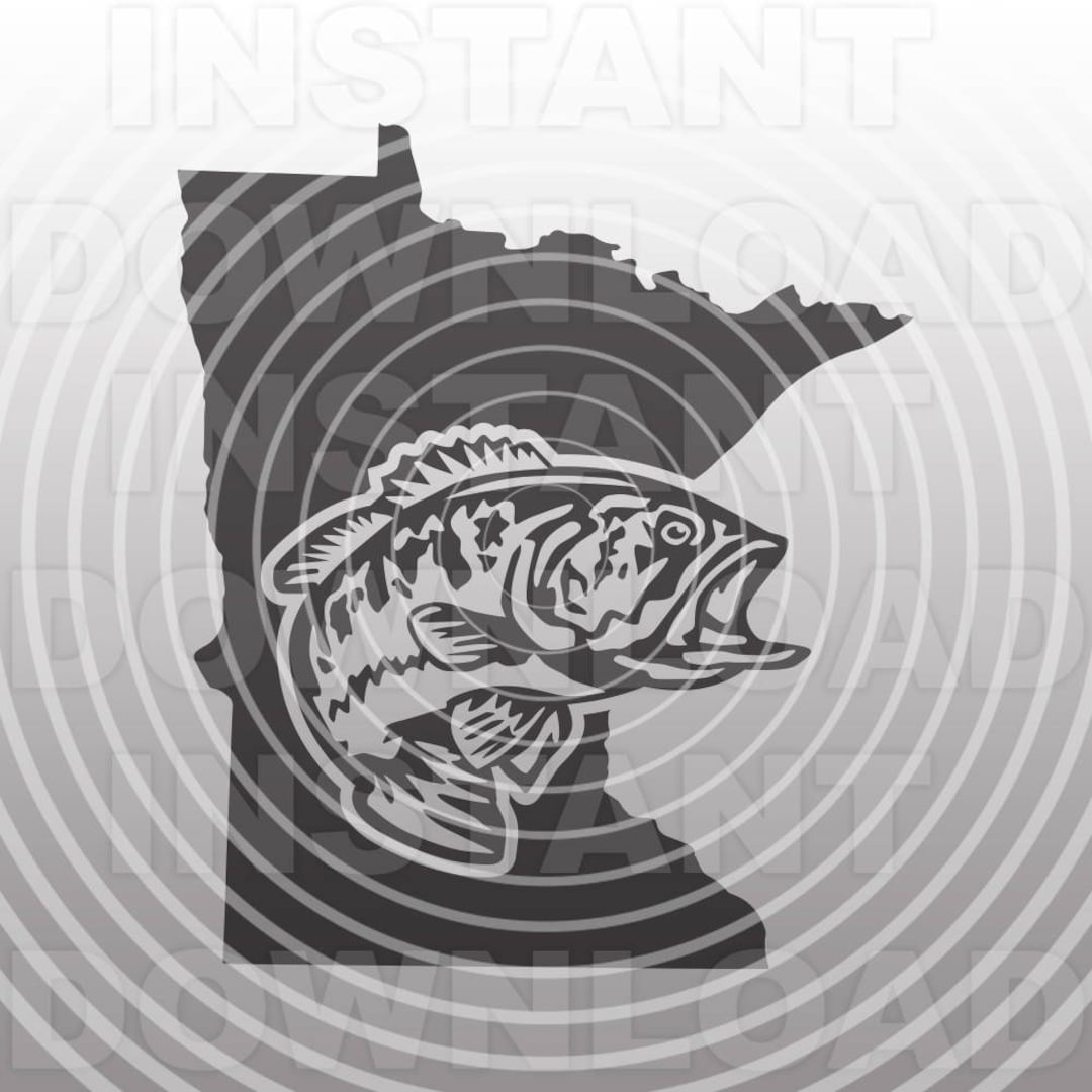 Largemouth Bass SVG File,minnesota Bass Fishing SVG -vector Art for ...