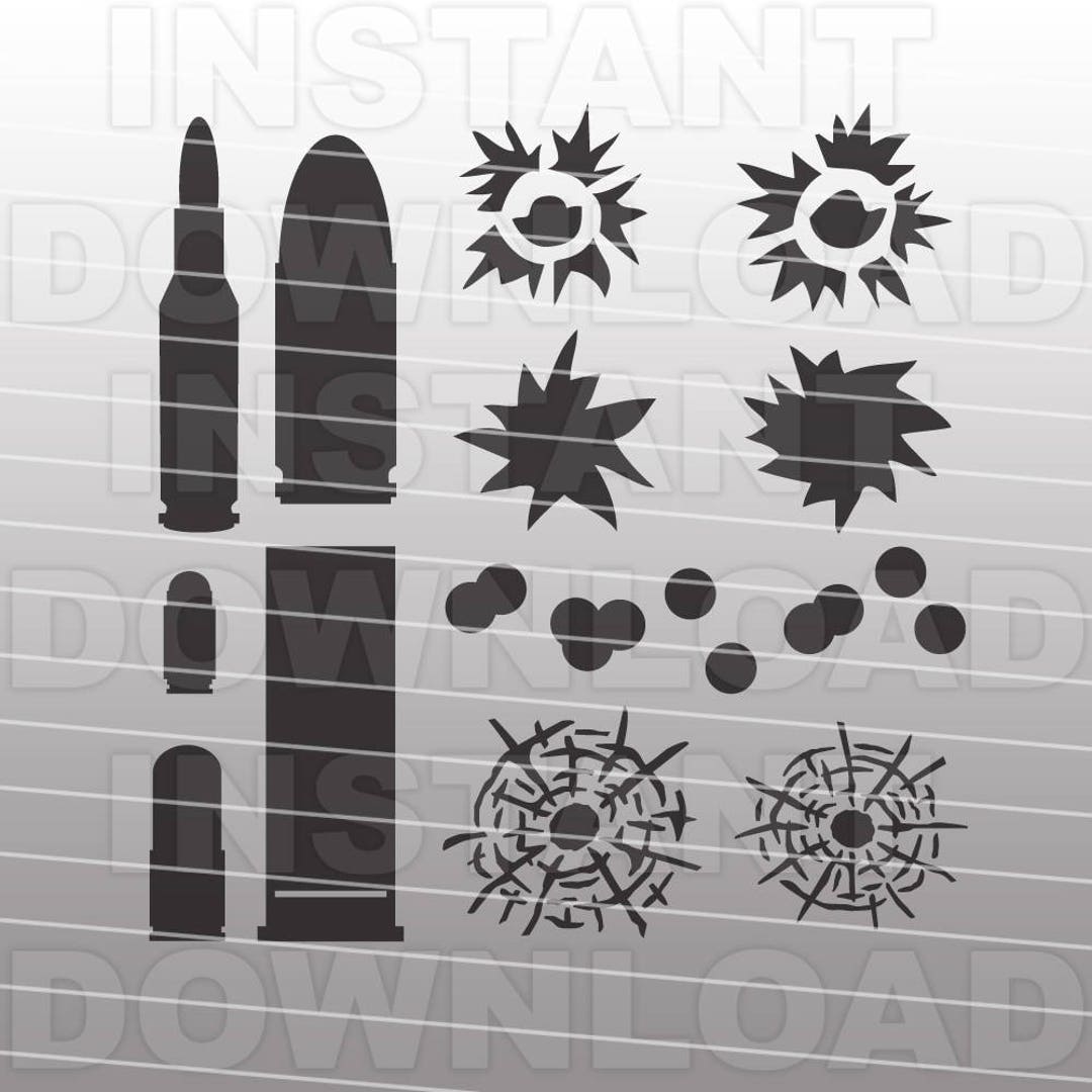 Bullets SVG File,bullet Holes SVG File-cutting Template-vector Clip Art ...