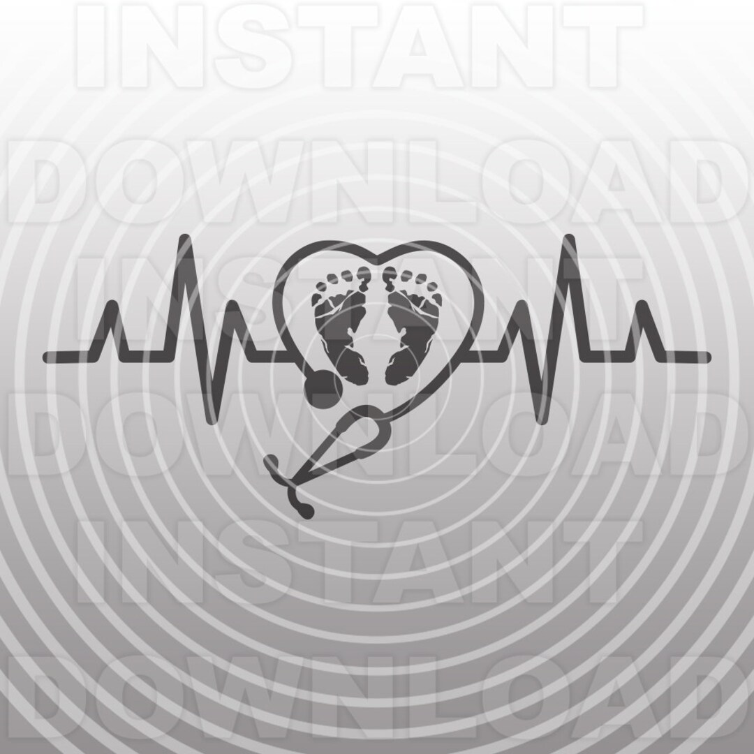 Heartbeat Nursing SVG File,ob Nurse Svg File,obstetrician Svg -vector ...