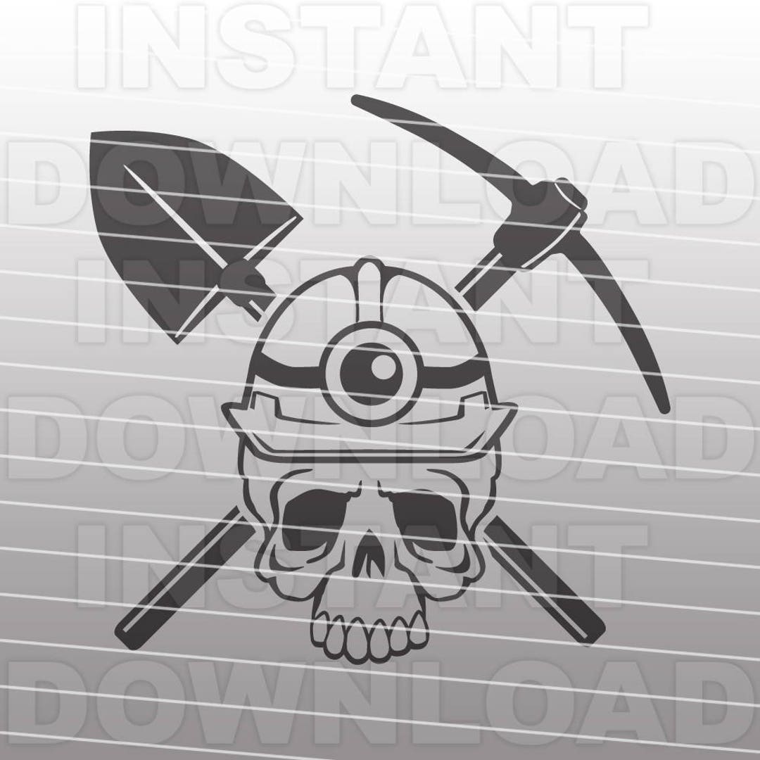 Coal Miner Skull SVG File,union Miner Svg,pick Axe SVG - Commercial ...