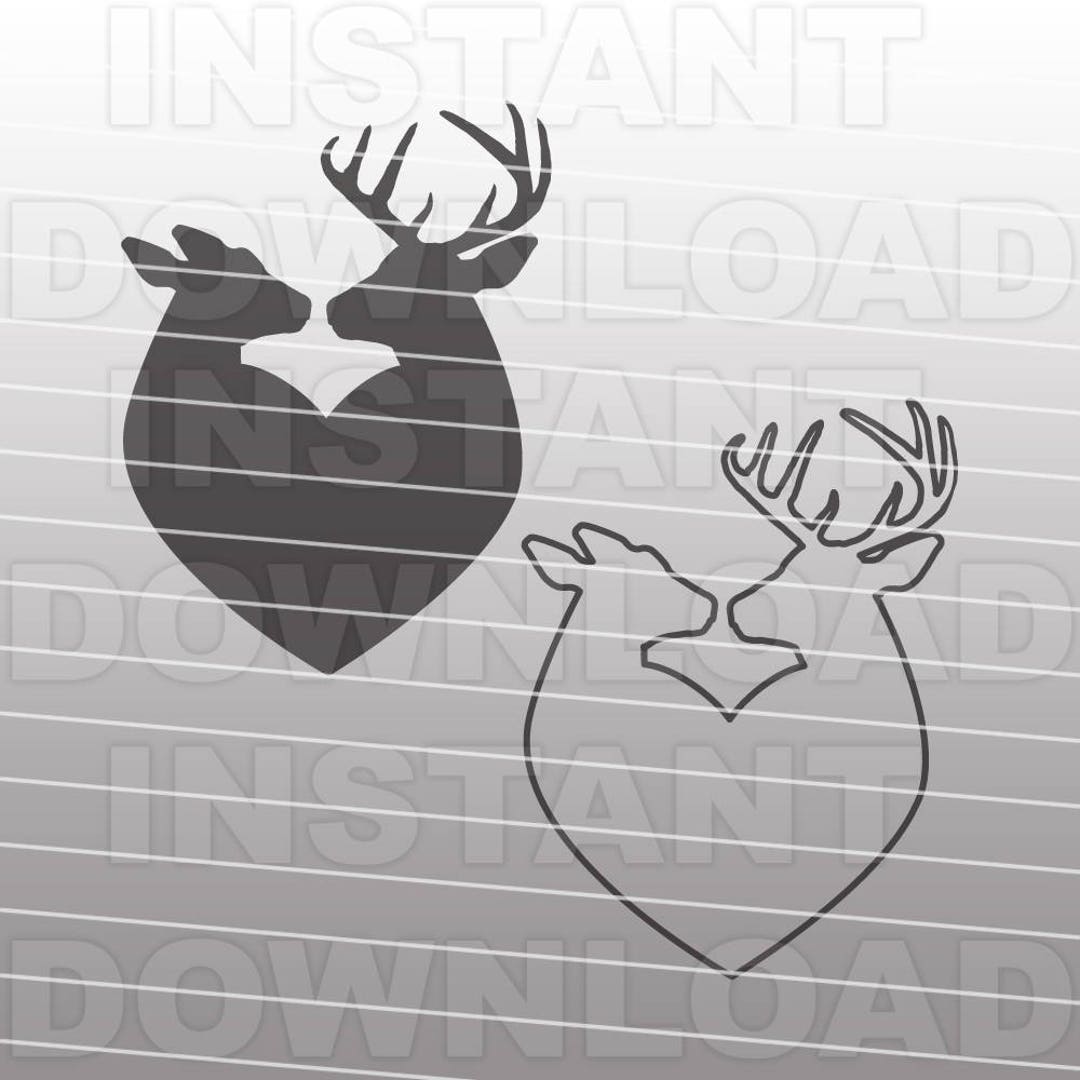 Buck and Doe With Heart SVG File,deer SVG File,buck SVG File-vector ...