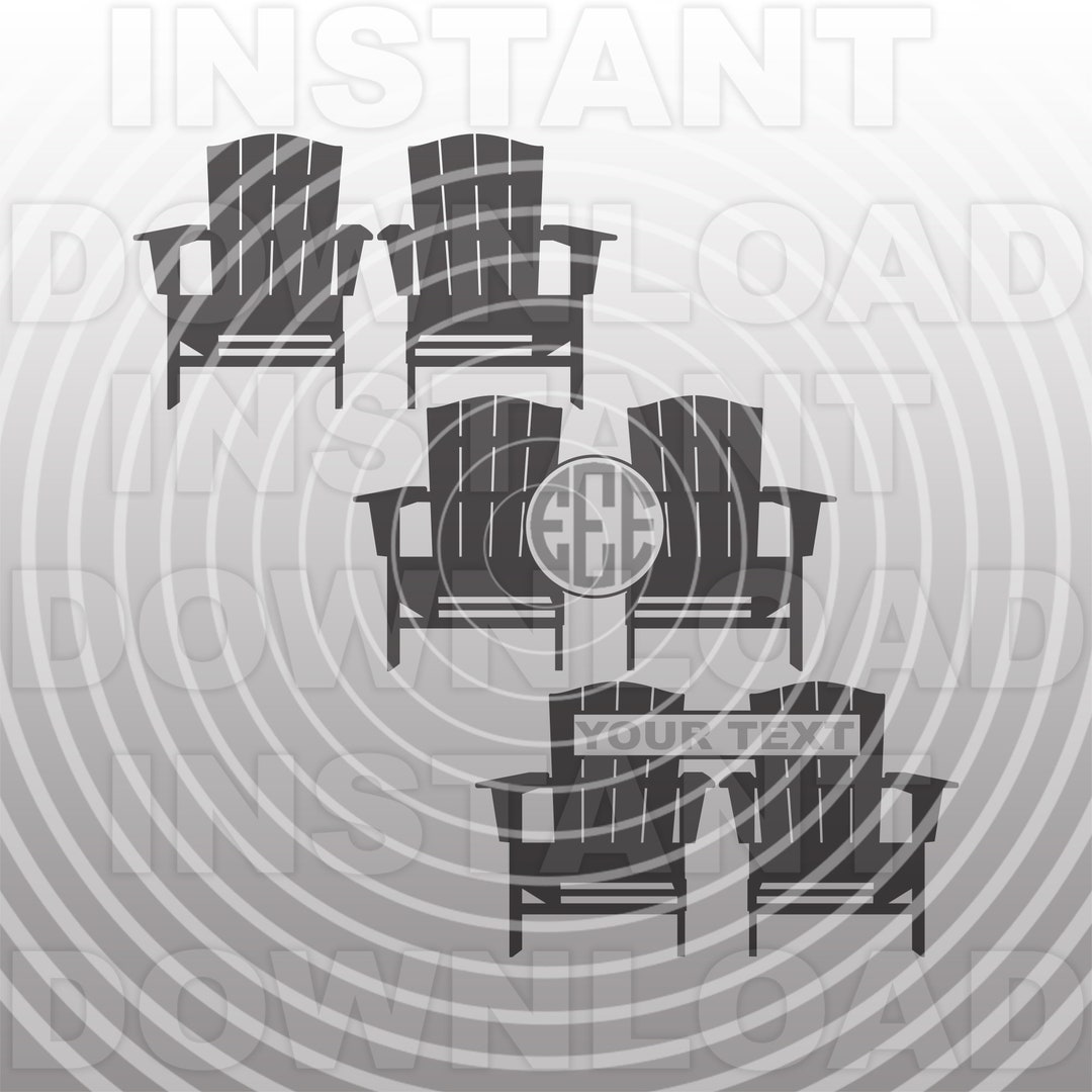 Adirondack Chairs Front View SVG File,adirondack Chair Monogram SVG ...