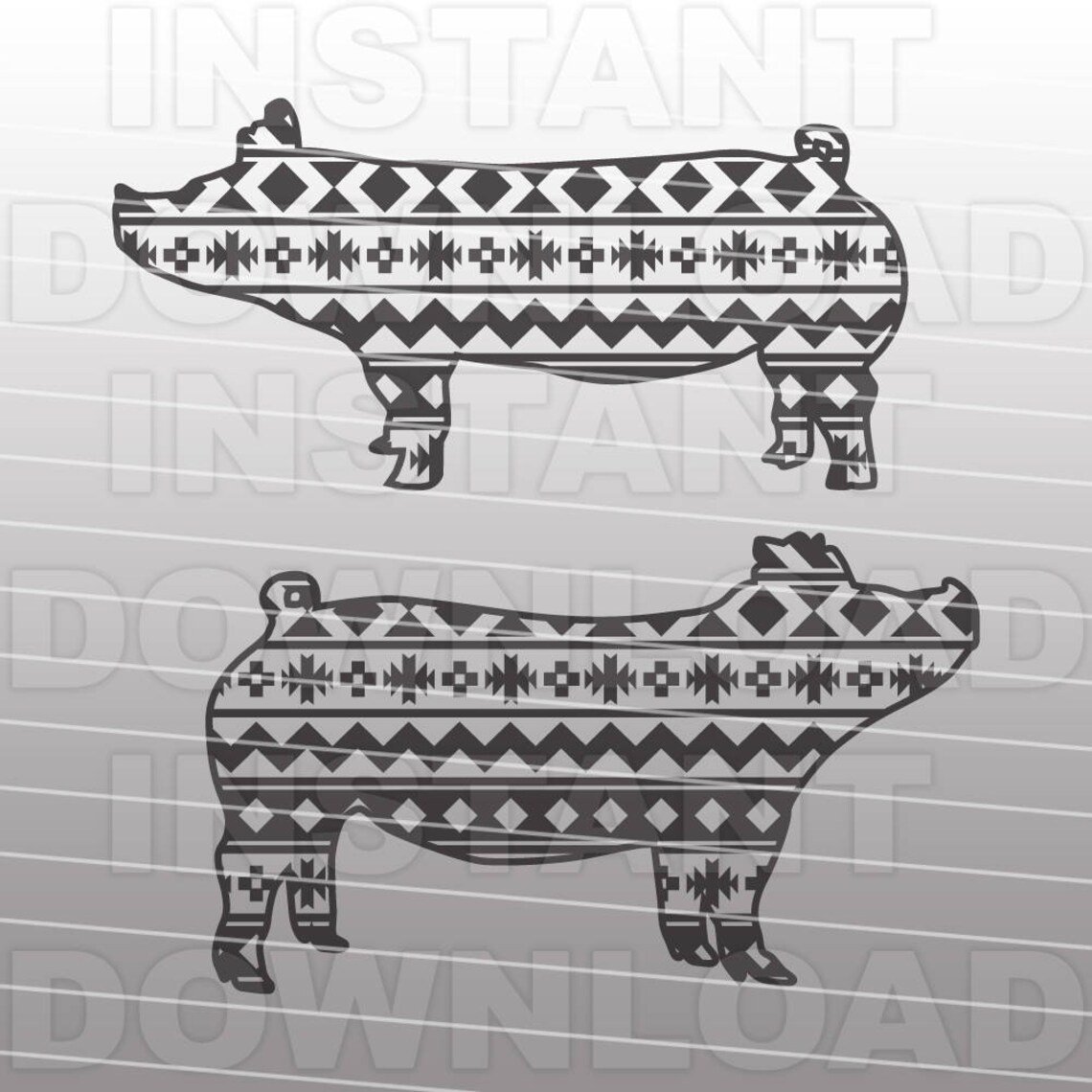 Aztec Show Pigs Livestock-farm Animal SVG File-cut File-vector - Etsy