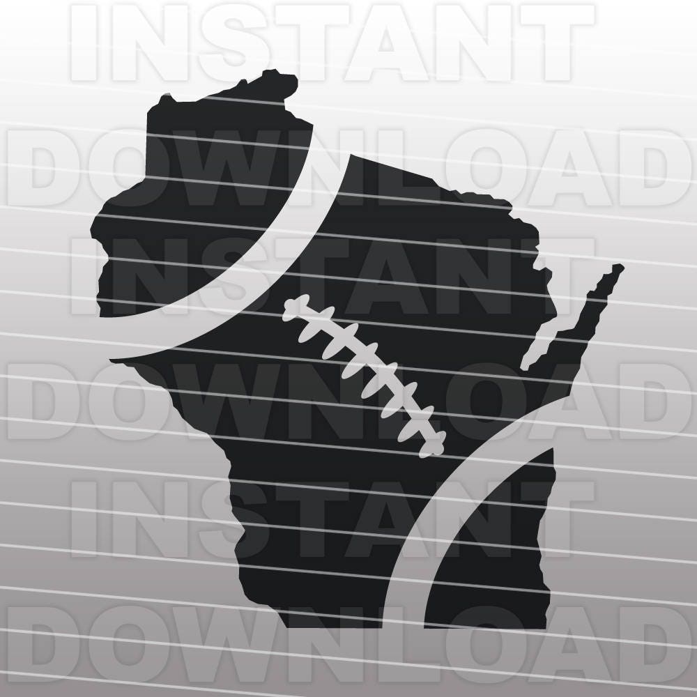 Football Wisconsin Outline SVG File Cutting Template-clip Art | Etsy