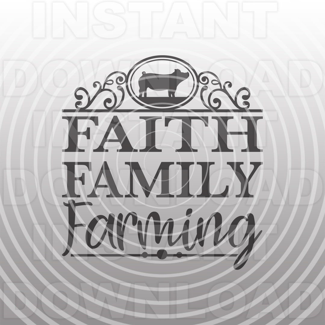 Faith Family Farming With Show Pig Svg,farmhouse Quote Svg,pig Svg ...