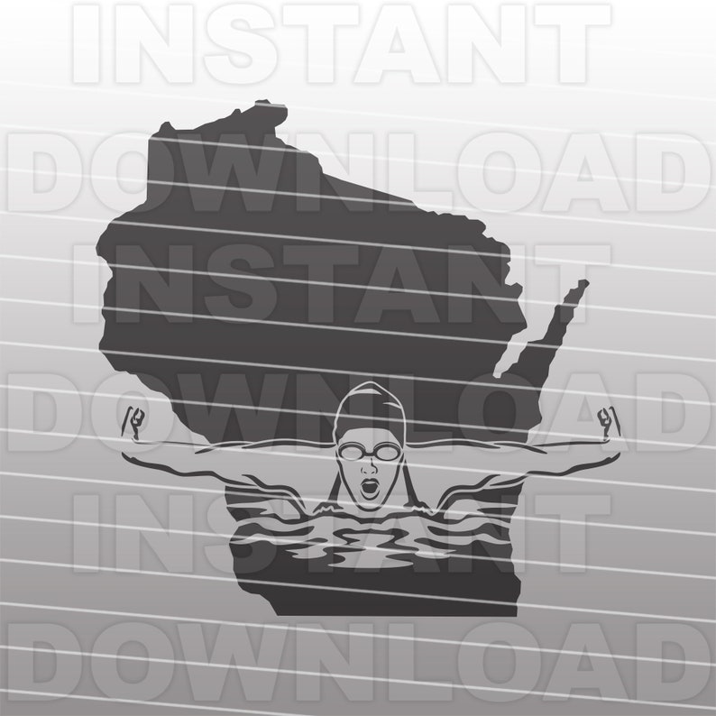 Swimming SVG Filefemale Swimmer Svgwisconsin Svgswim Meet - Etsy