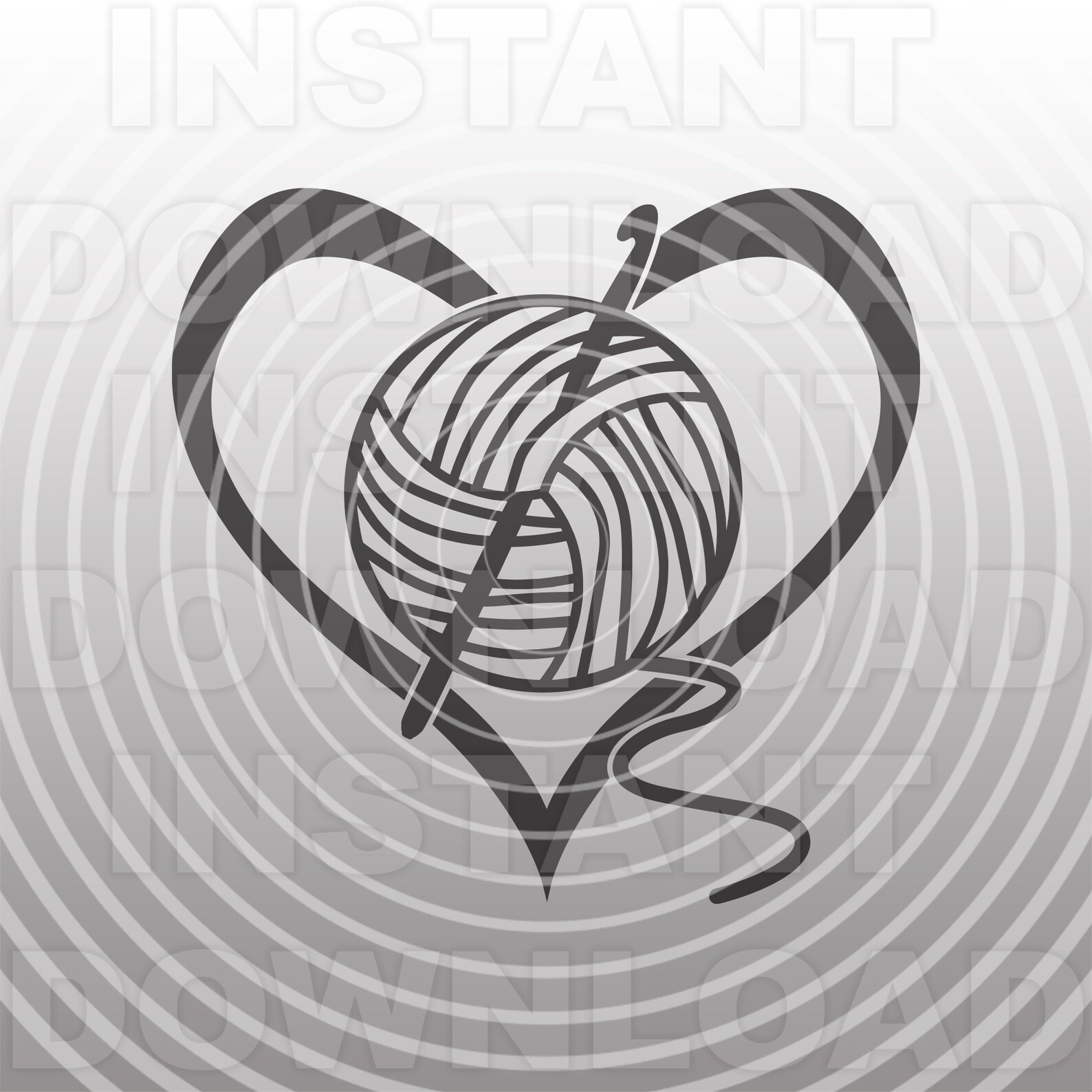 Ball of Yarn With Heart SVG File,crocheting Svg,crochet Hook SVG ...
