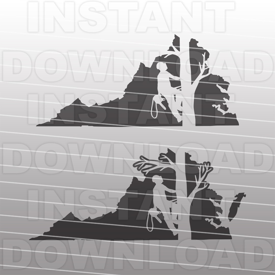 Tree Trimmer With Chainsaw SVG File,tree Trimming Virginia Svg,vector ...