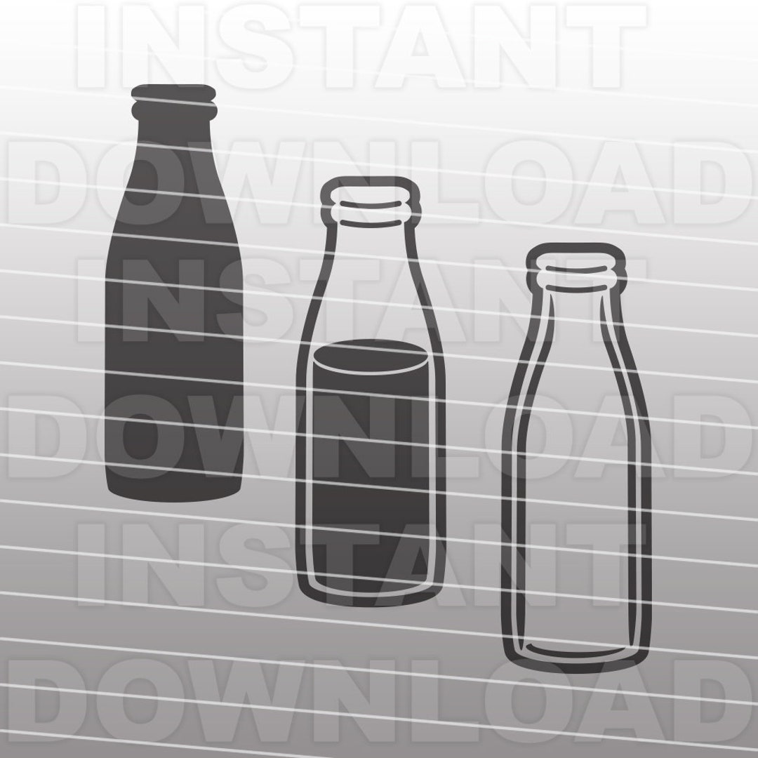 Bottles SVG File,milk Bottle Svg,glass Bottle Svg -cutting Template ...