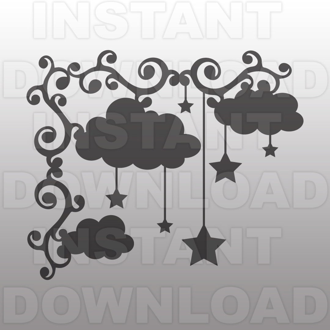 Baby Shower SVG File,newborn SVG File,clouds Stars Svg,baby Room Svg ...