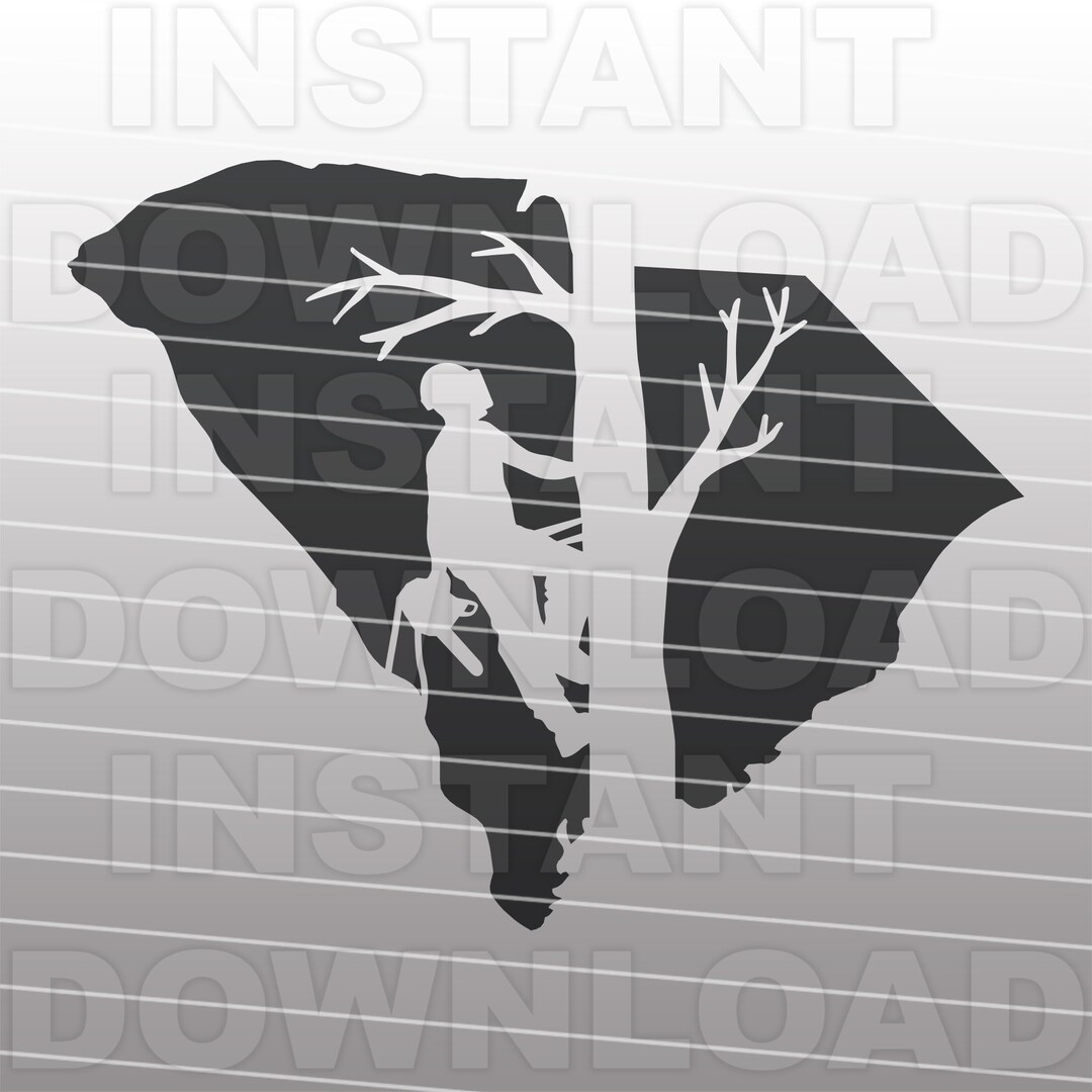 Tree Trimmer With Chainsaw SVG File,tree Trimming South Carolina SVG ...