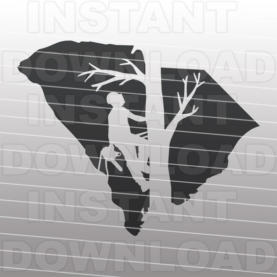 Tree Trimmer With Chainsaw SVG Filetree Trimming South - Etsy