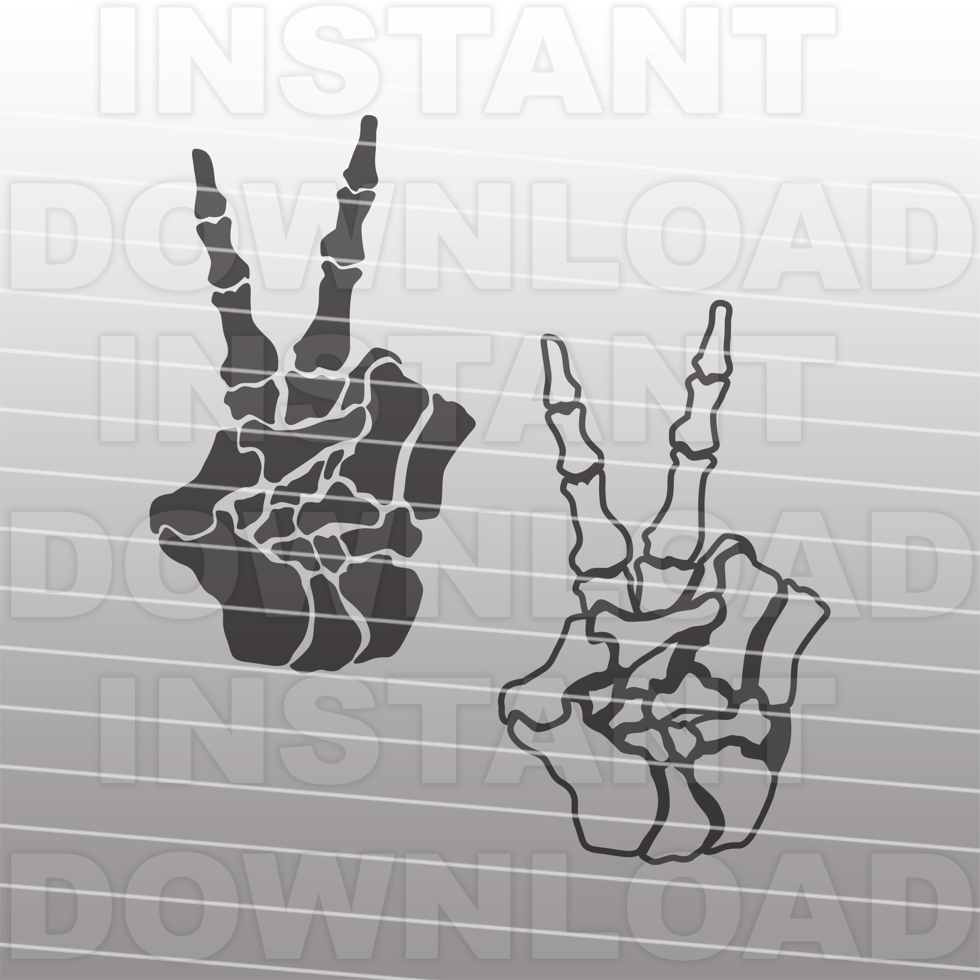 Skeleton Hand Peace Fingers SVG FilePeace Symbol SvgHand | Etsy