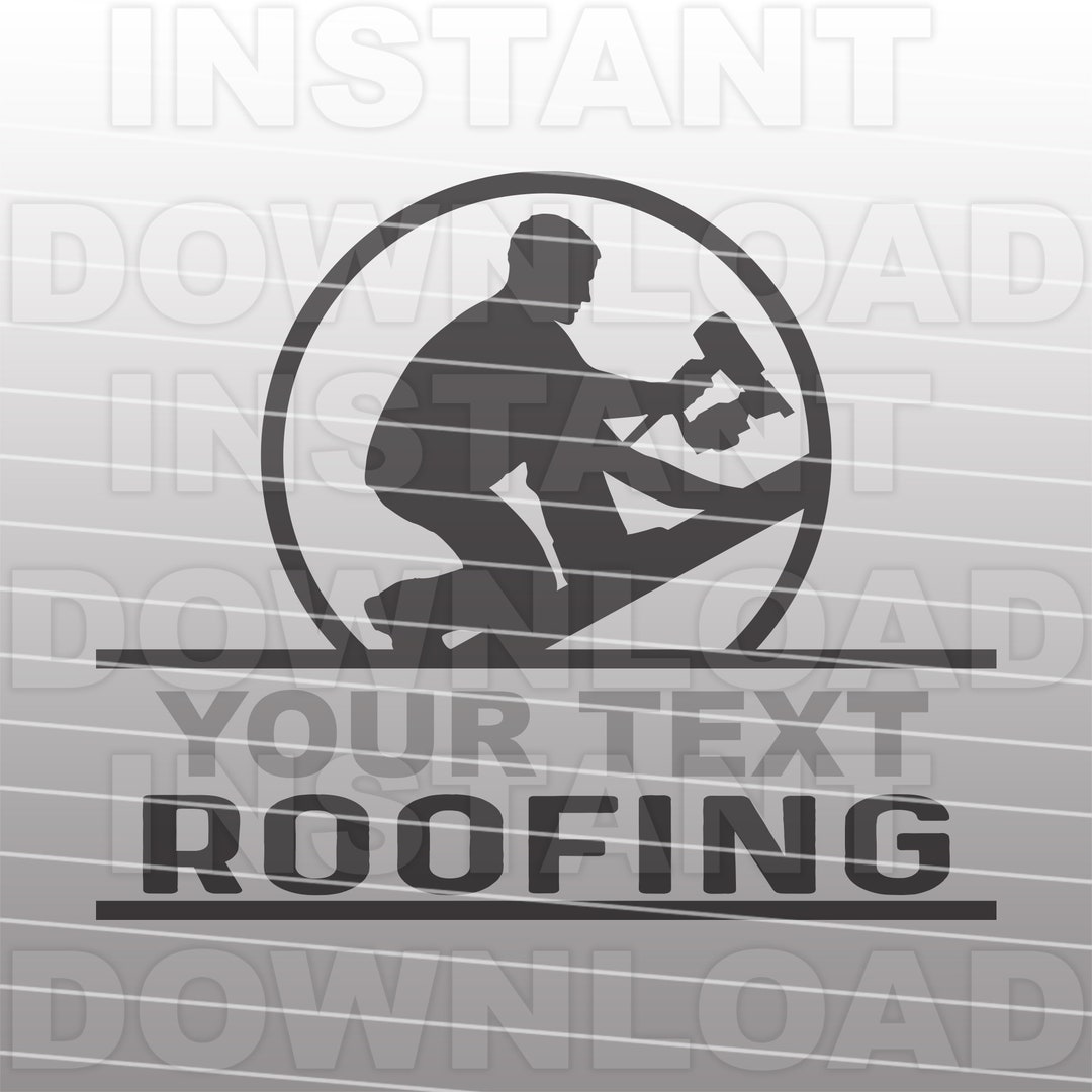Roofer With Nail Gun Logo SVG File,roofing Contractor Logo Svg,roofing ...