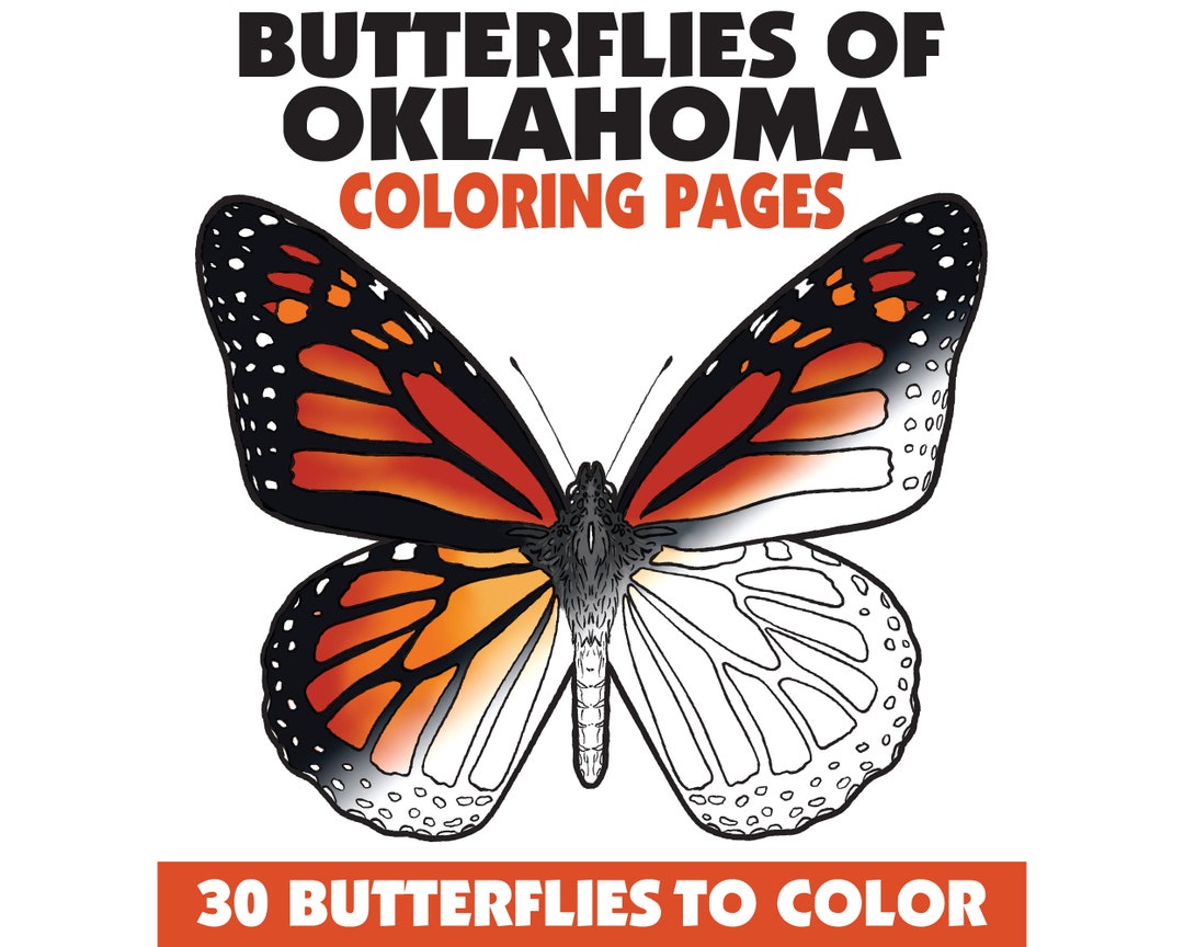 30 Butterflies of Oklahoma Coloring Pages Book,butterfly Coloring Pages ...