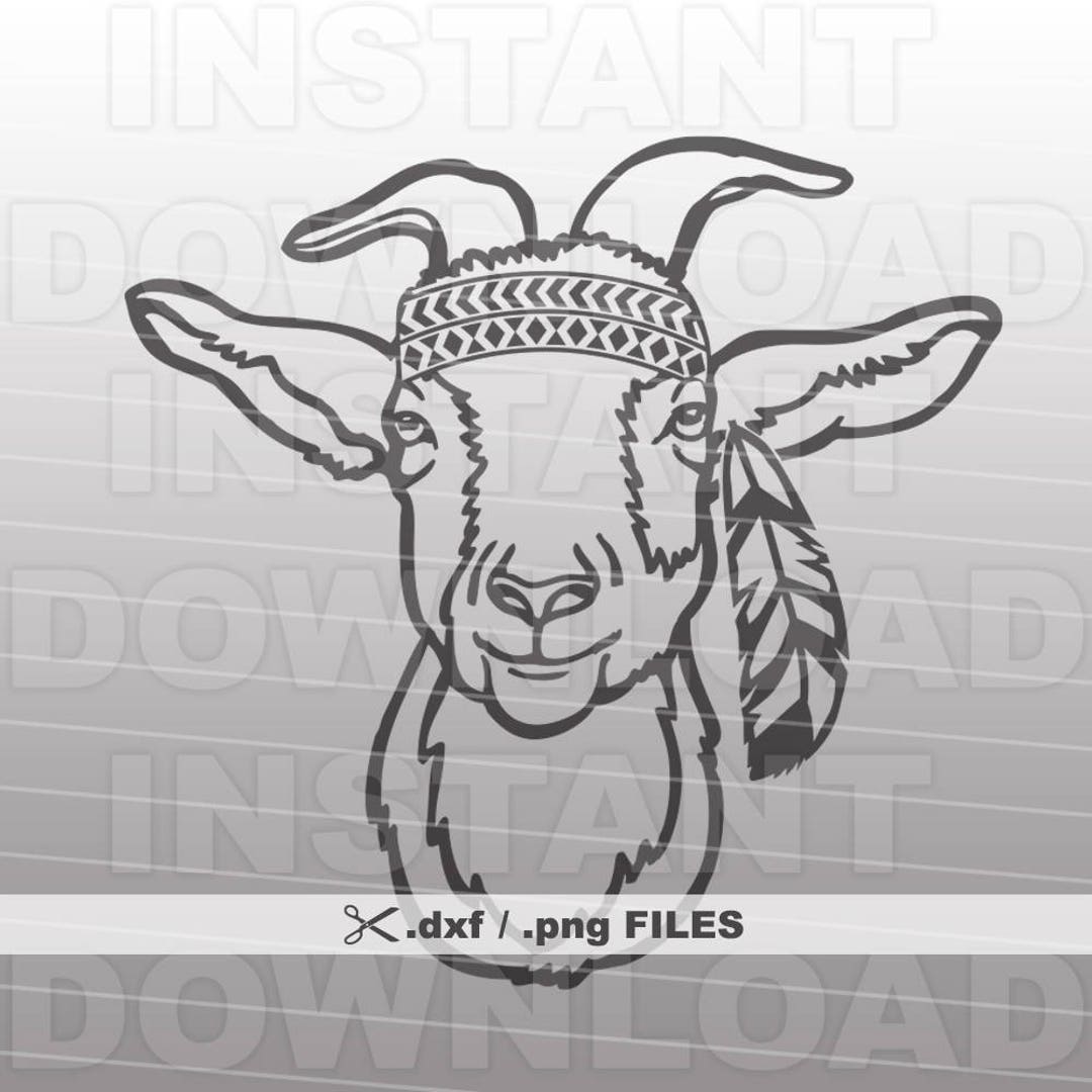 Goat DXF File,hippie Goat Dxf,goat Face Dxf,farm Dxf -commercial ...