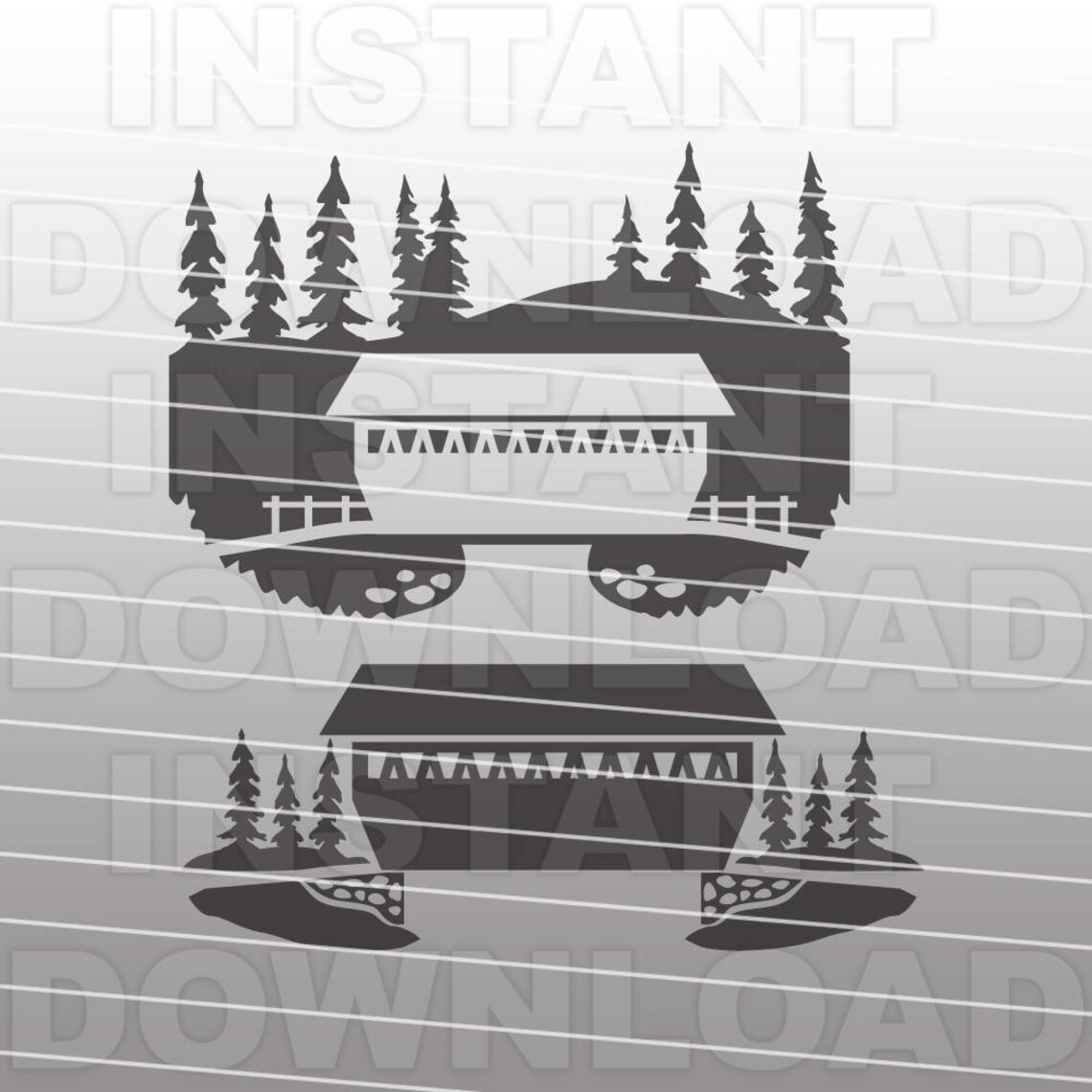 Covered Bridge SVG File -vector Clip Art for Commercial & Personal Use ...