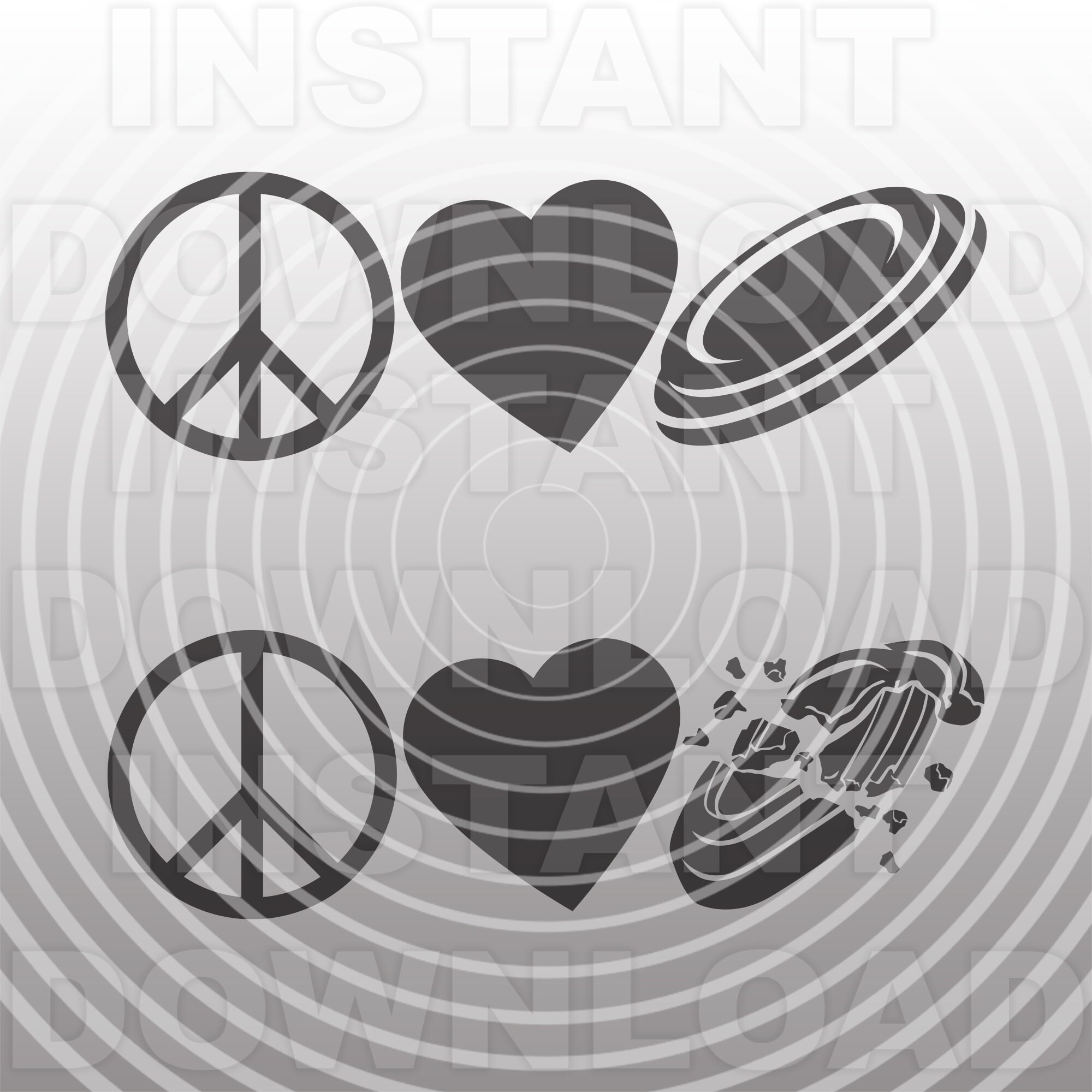 Peace Love Clay Target SVG FileTrapshooting SVG FileSkeet | Etsy