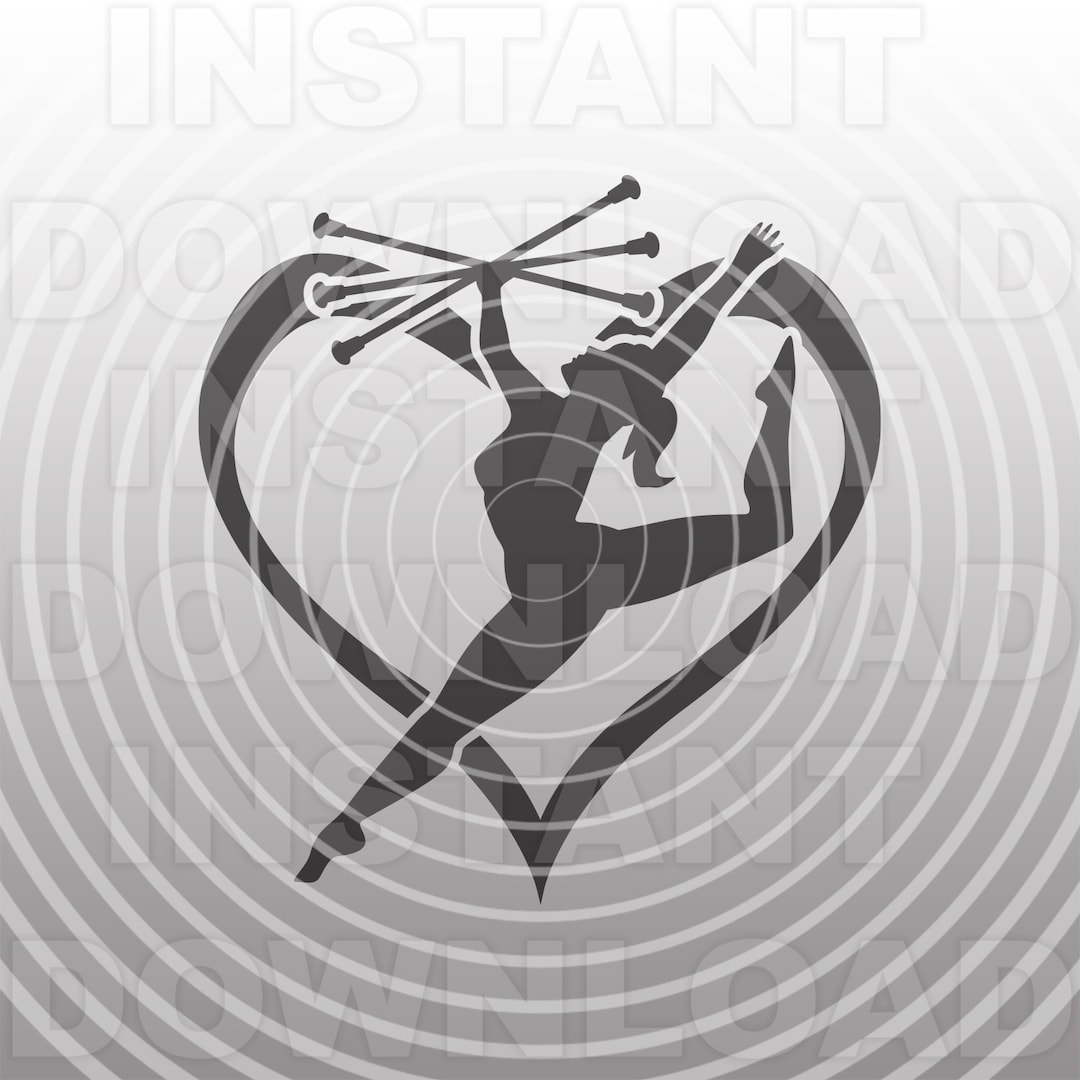 Baton Twirler With Heart SVG File,gymnastics Svg,baton Twirling Svg ...
