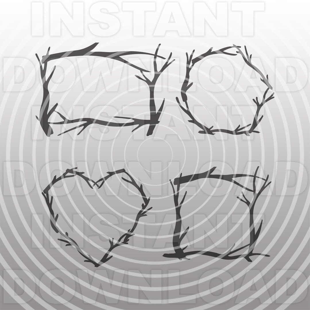 Rustic Tree Branch Frames SVG File,twig Frames Svg,wood Frame Svg ...