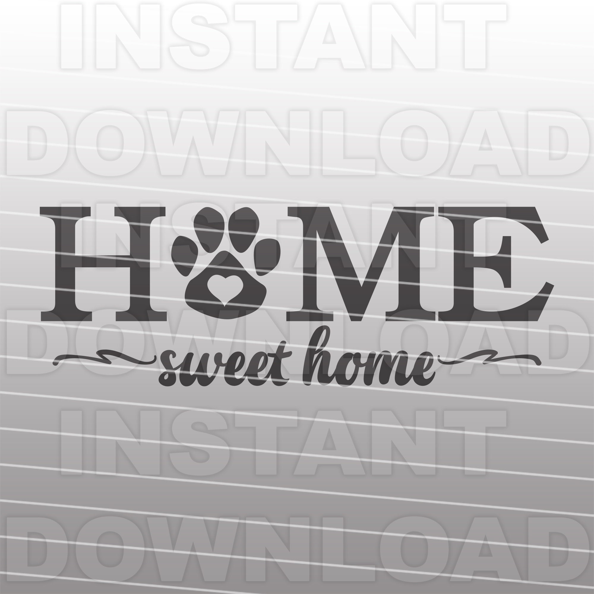 Home Sweet Home Paw Print SVG Filewelcome Svgdog Paw Svgcat | Etsy