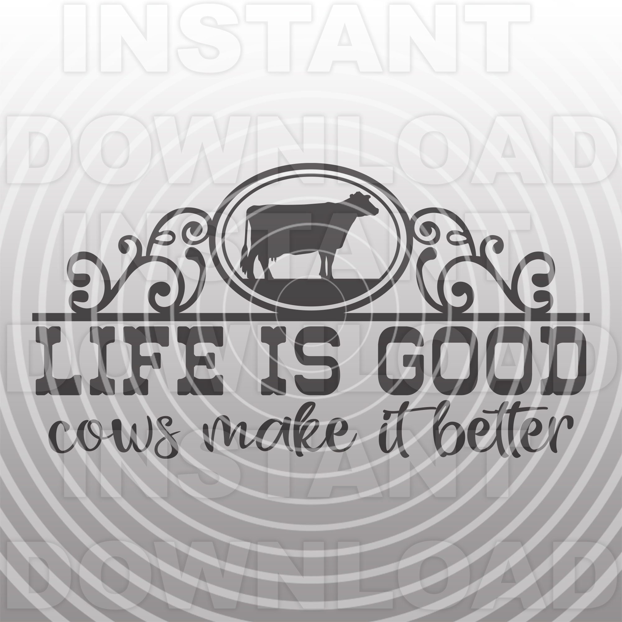 Life is Good Cows Make It Better Farm Quote SVG File, Holstein Cow SVG ...