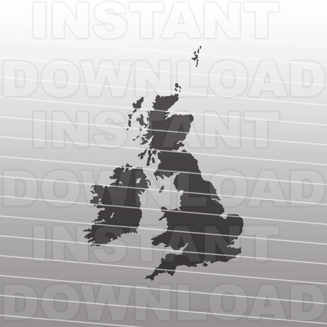 UK Map Outline SVG File,england Svg,scotland Svg,ireland Svg -vector ...