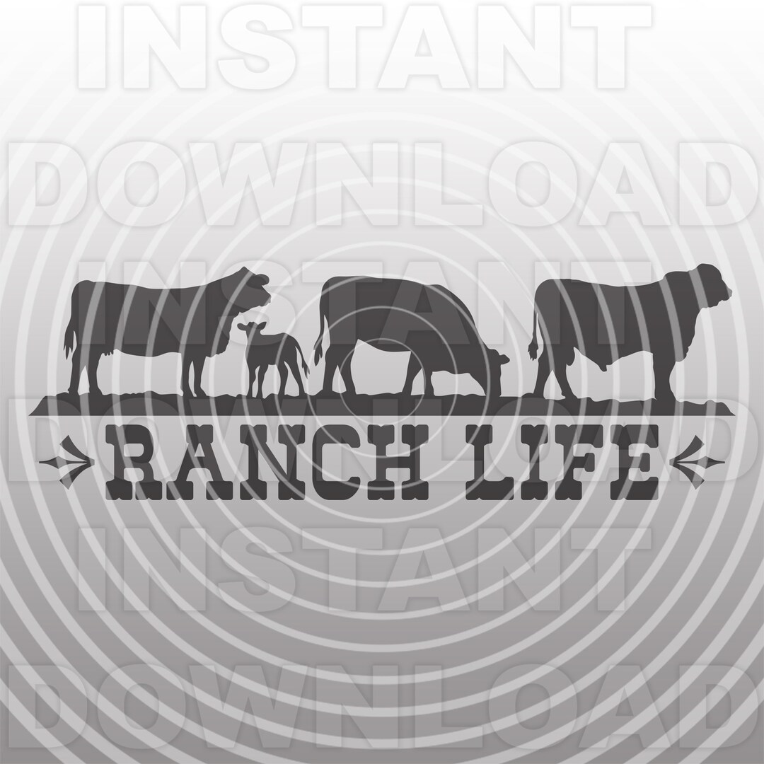 Ranch Life With Brangus Show Cattle Scene SVG File -vector Clipart ...