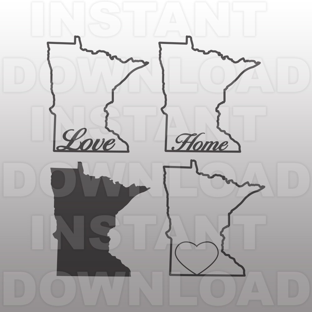 Minnesota State Outline SVG File - Vector Art - Commercial & Personal ...