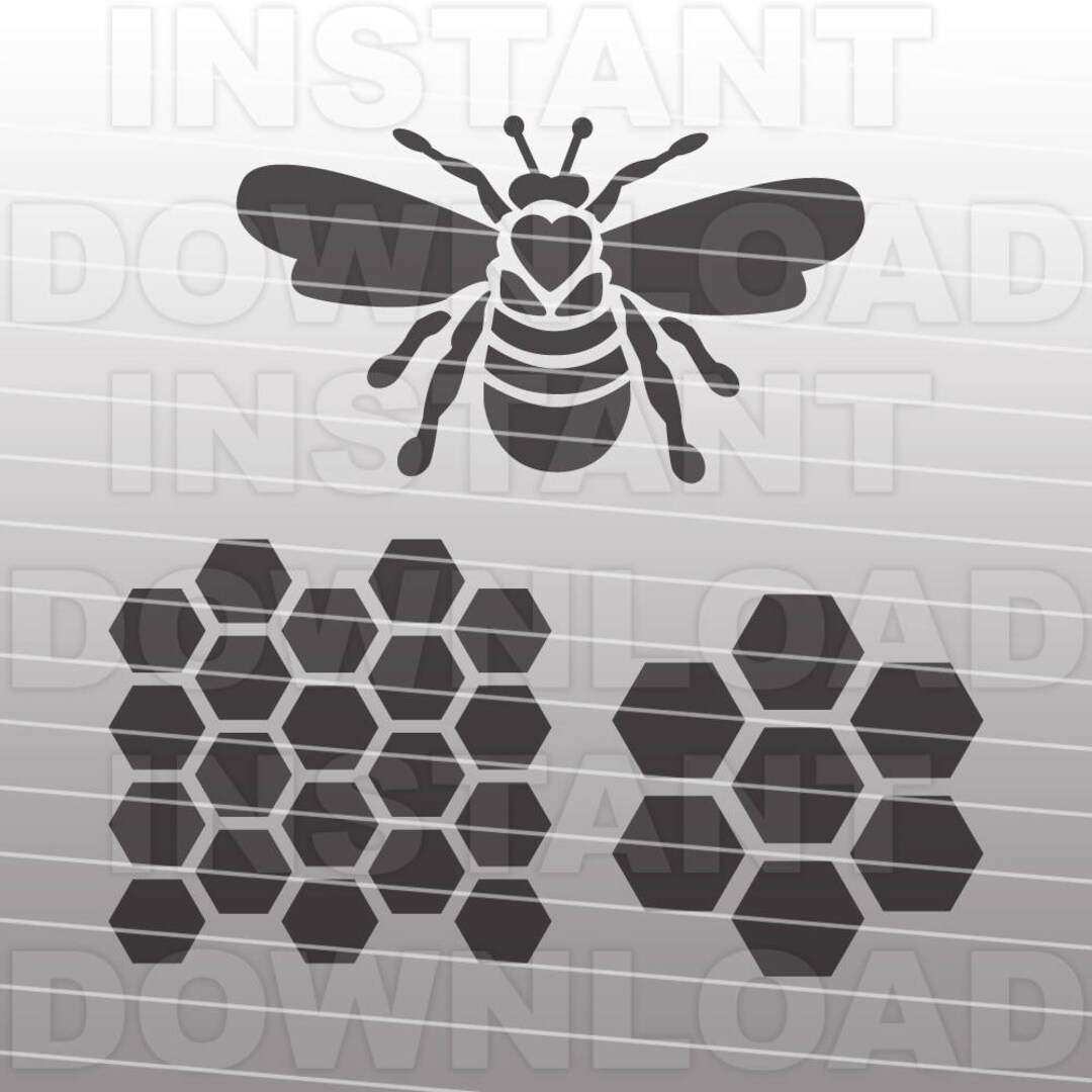 Queen Bee SVG File-honeycomb Svg-bee Svg File-cutting Template-vector ...