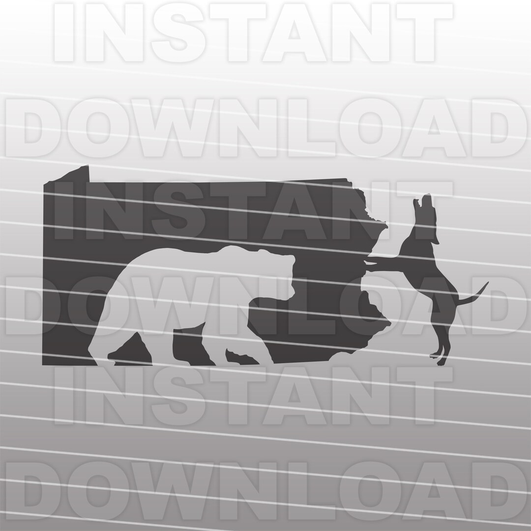 Bear Hunting SVG File,dog Treeing Bear Svg,pennsylvania SVG -vector Art ...