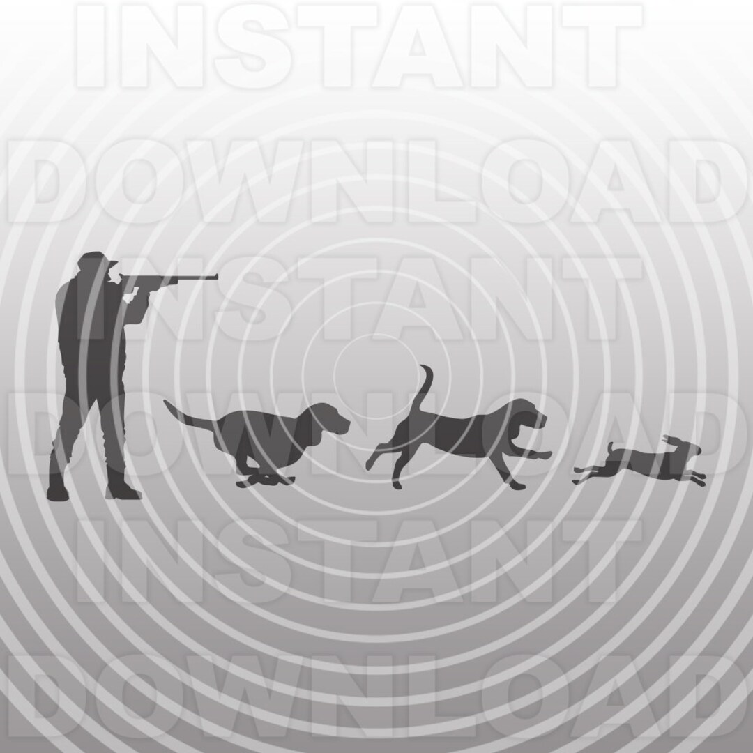 Rabbit Hunter With Beagles SVG File,hunting Dog Svg,hound Dog Svg ...