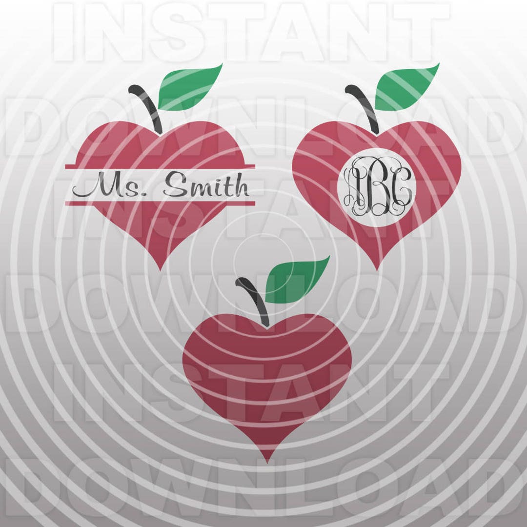 Teacher SVG File,teaching Apple Monogram SVG File -commercial ...