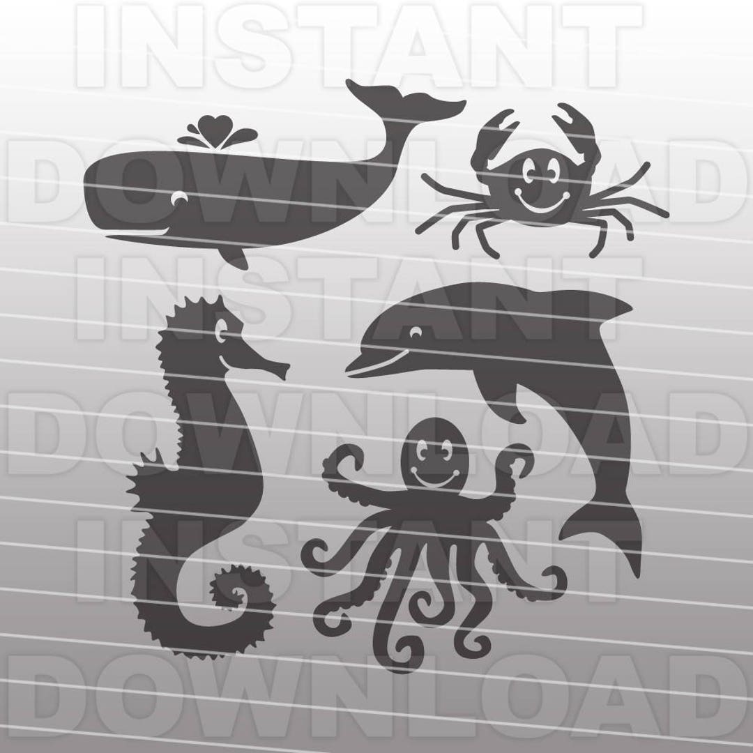 Sea Creature SVG File,sea Life SVG File,beach Svg,ocean Svg,svg Bundle ...
