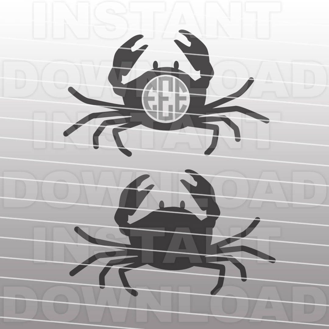 Crab SVG File-nautical Svg-cutting Template-monogram Svg-vector Clip ...