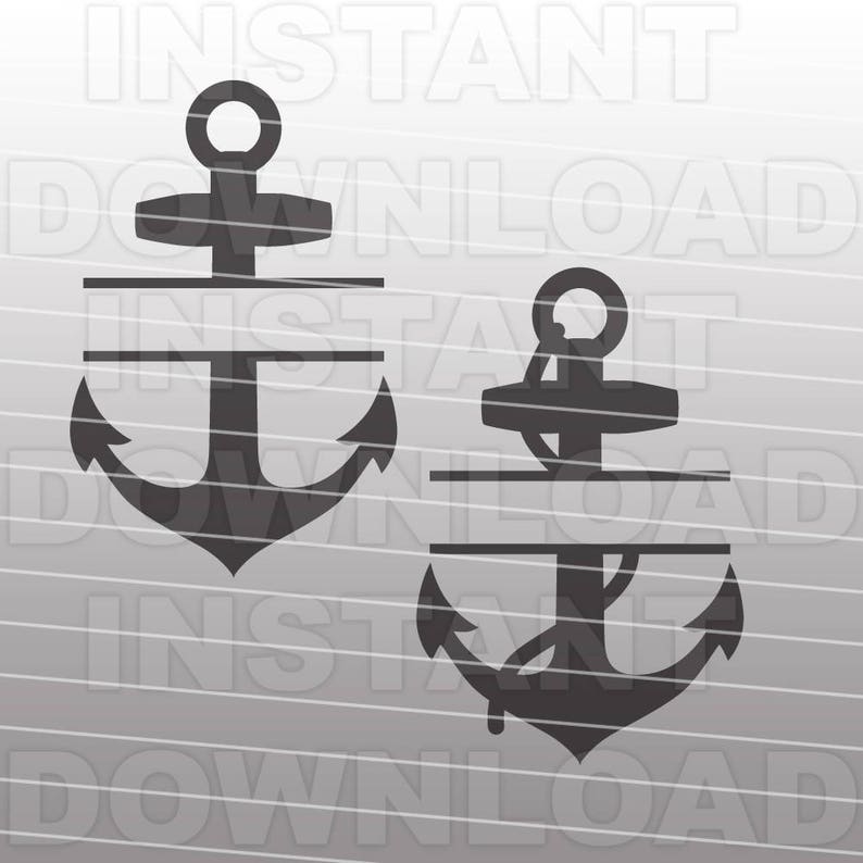 Anchors Split SVG File Cutting Template - Clip Art for Commercial and ...