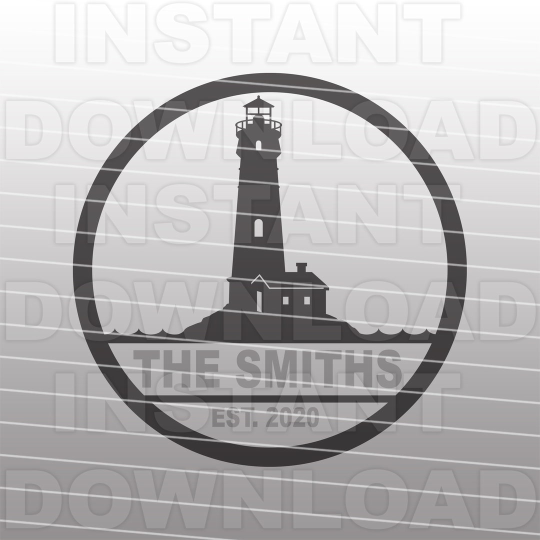 Lighthouse Family Name Plate Design SVG File,lake Life Svg,beach ...