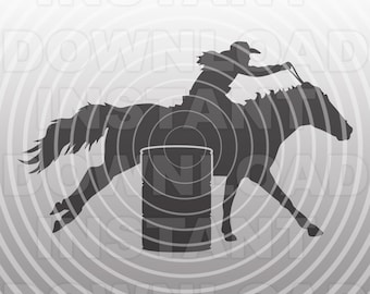 Barrel Racer Rodeo SVG File Silhouette Cricut - Etsy