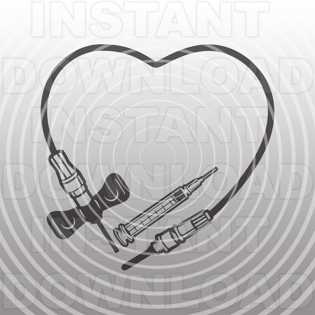 Phlebotomy Tech Syringe and Butterfly Needle Heart Monogram Svg ...