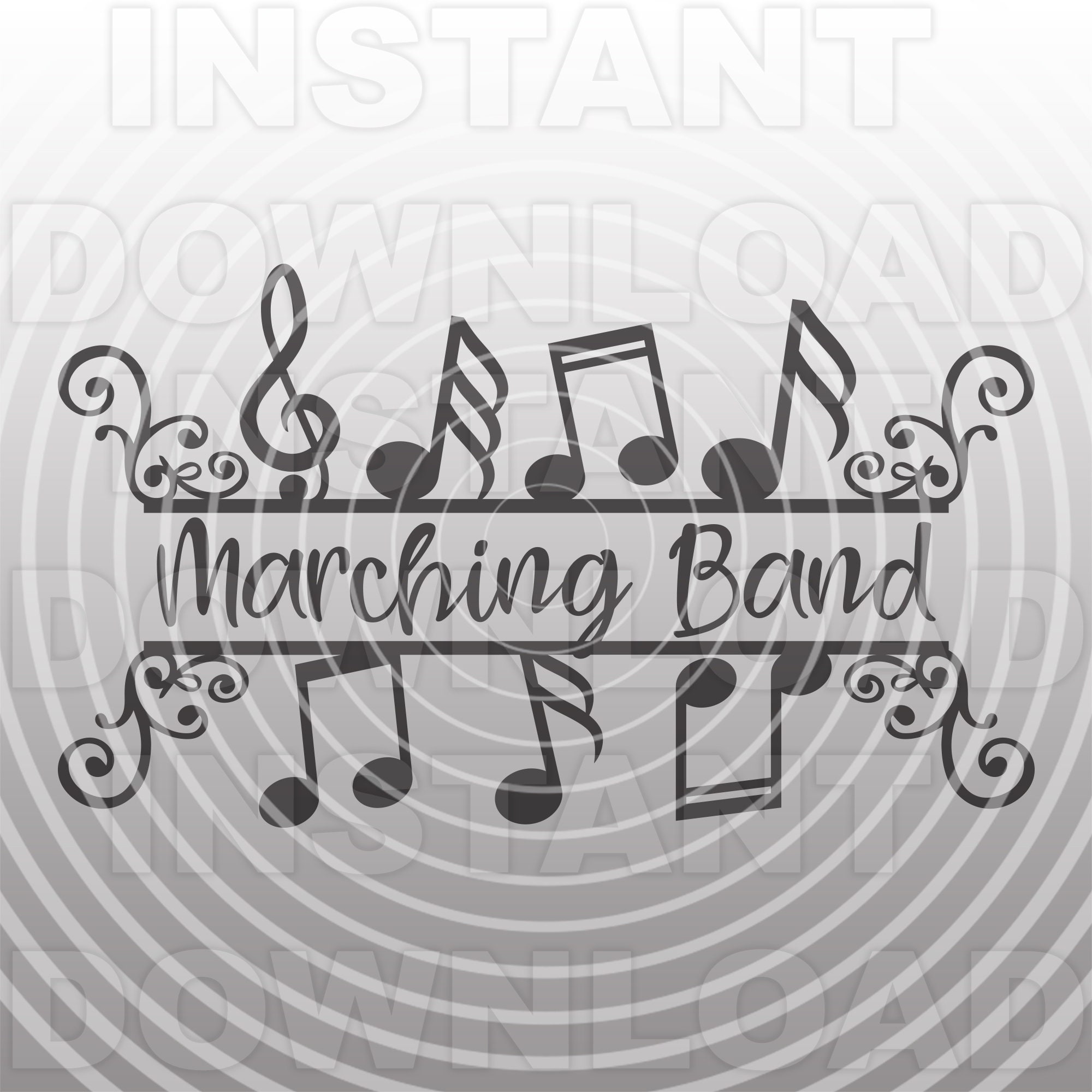 Marching Band With Music Notes SVG File,concert Band SVG -vector Art ...