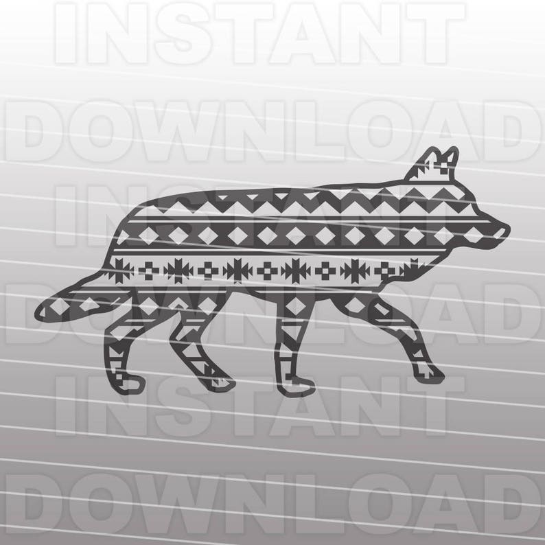 Southwest Pattern Coyote SVG Filesouthwestern Svgdesert SVG | Etsy
