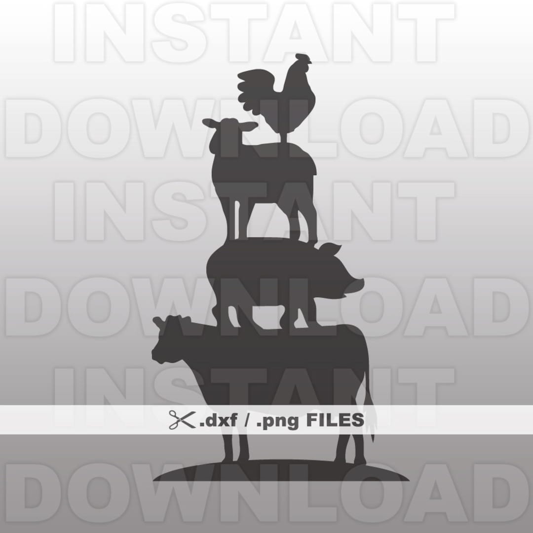Farm Animals DXF File - Farm Animals PNG File - Commercial & Personal ...