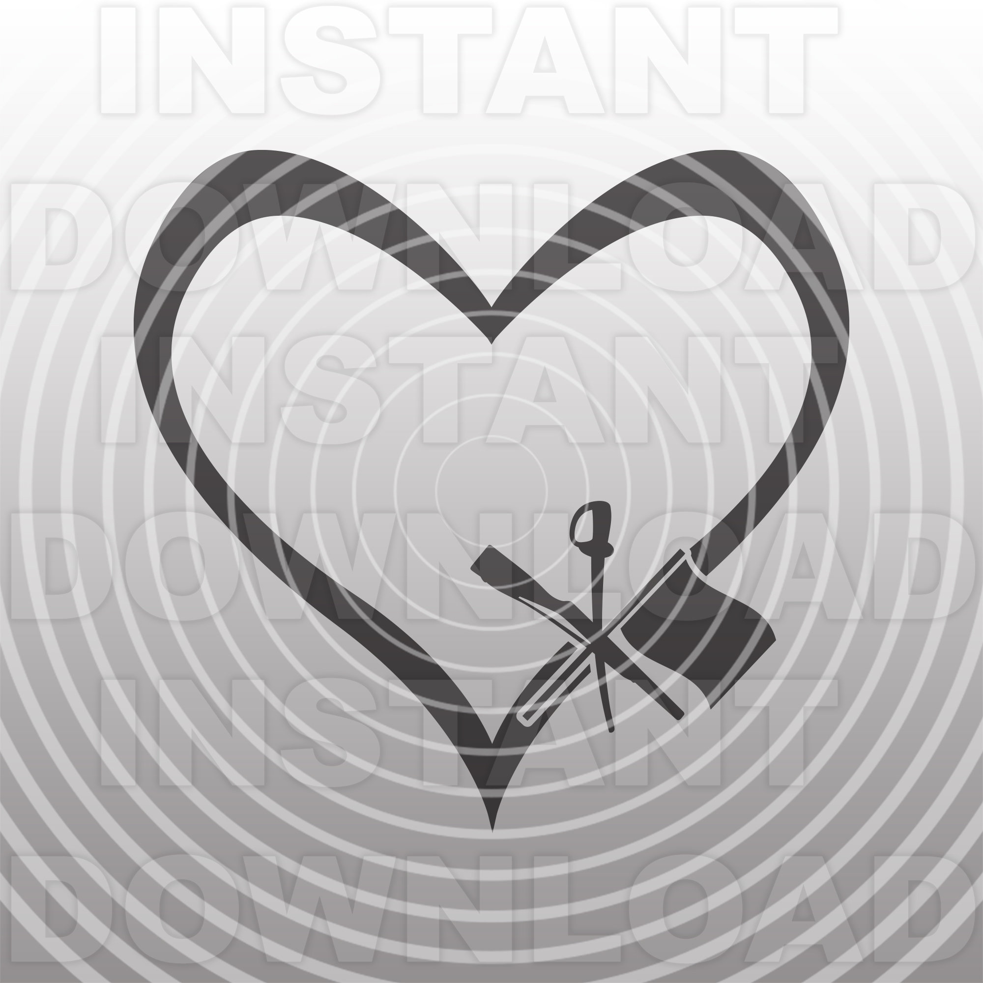 Color Guard Heart Monogram SVG Filewinter Guard Svgmarching | Etsy