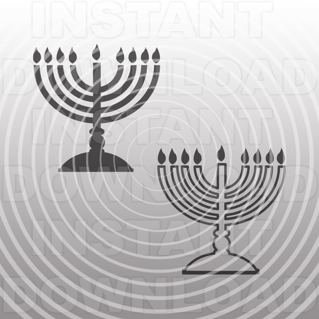 Jewish Hanukkah Menorah SVG File, Cricut Svg, Silhouette Svg, Svg Cuts ...